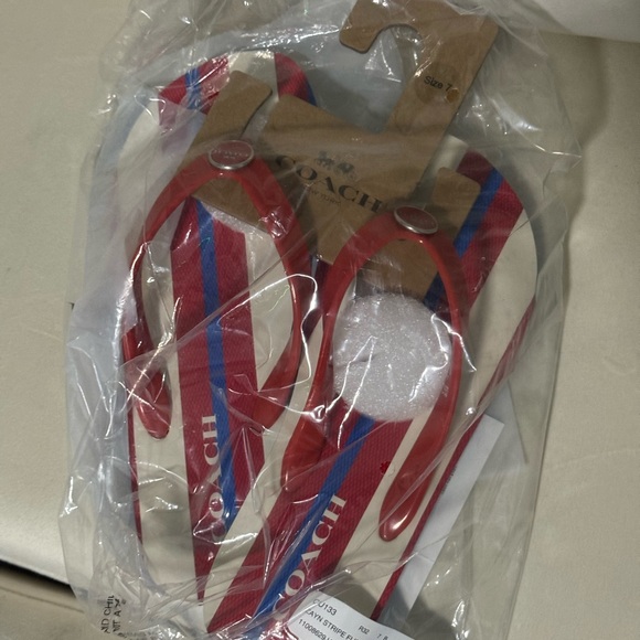 Coach | Shoes | Coach Red And Blue Flip Flops | Poshmark